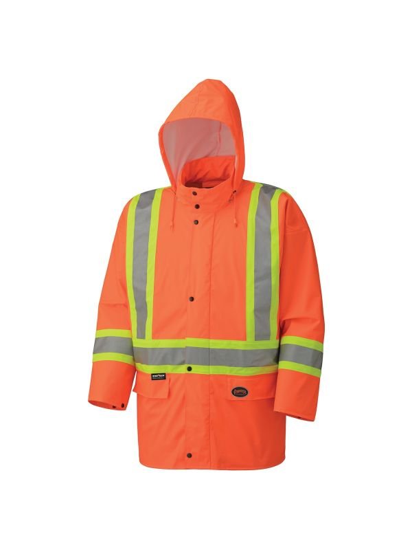 PU Stretch Hi-Viz Waterproof Safety Jacket