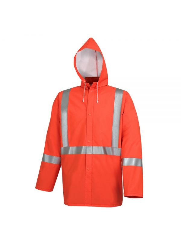 Hi-Viz PVC/Poly/PVC Rain Jacket