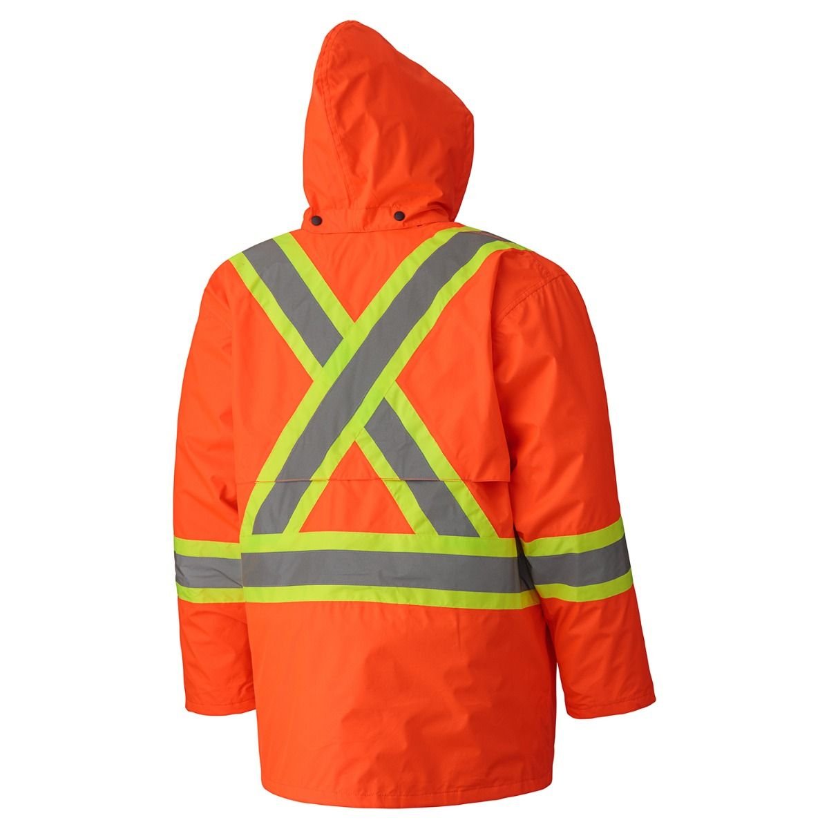 Hi-Viz 150D Lightweight Waterproof Safety Jacket with Detachable Hood